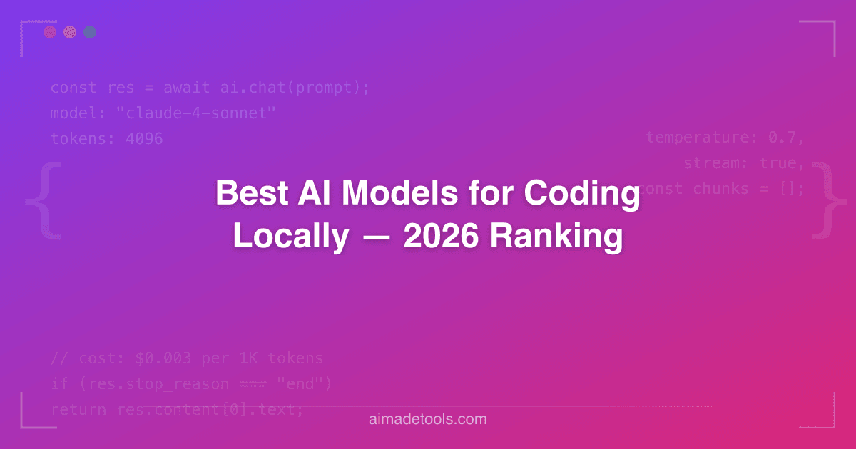 Best AI Models for Coding Locally — 2026 Ranking