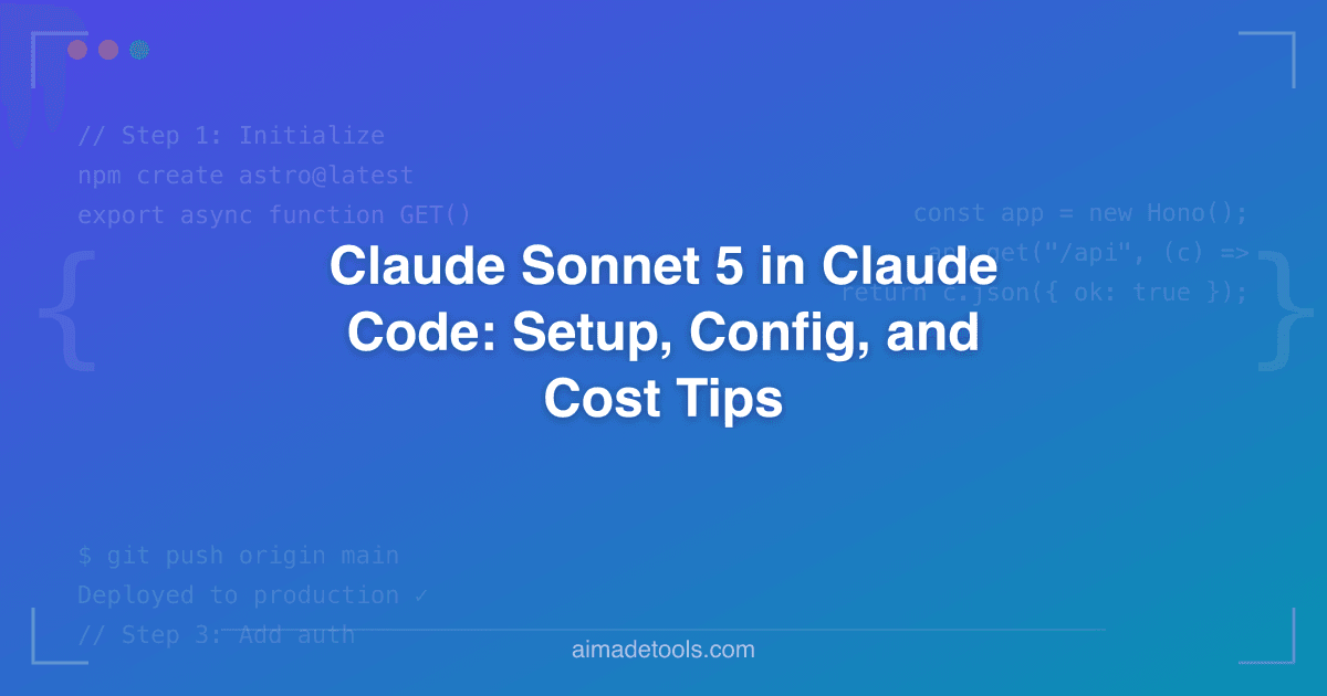 Claude Sonnet 5 in Claude Code: Setup, Config, and Cost Tips