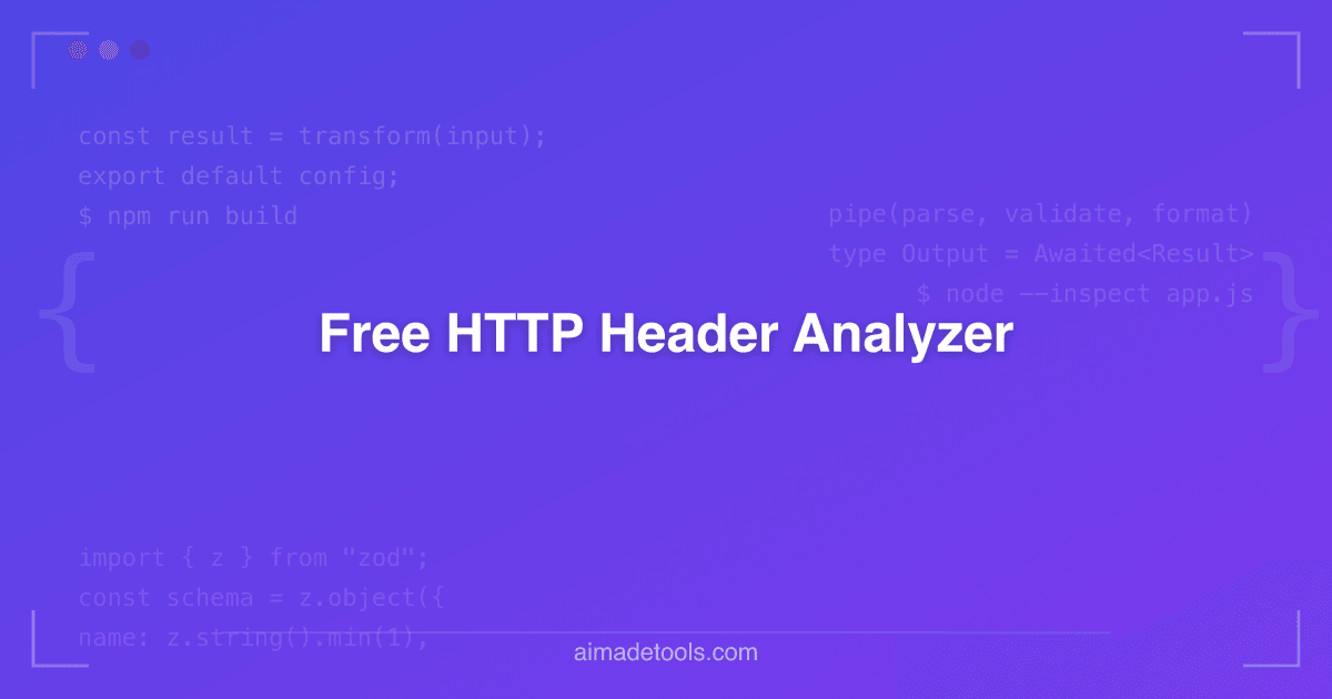 Free HTTP Header Analyzer