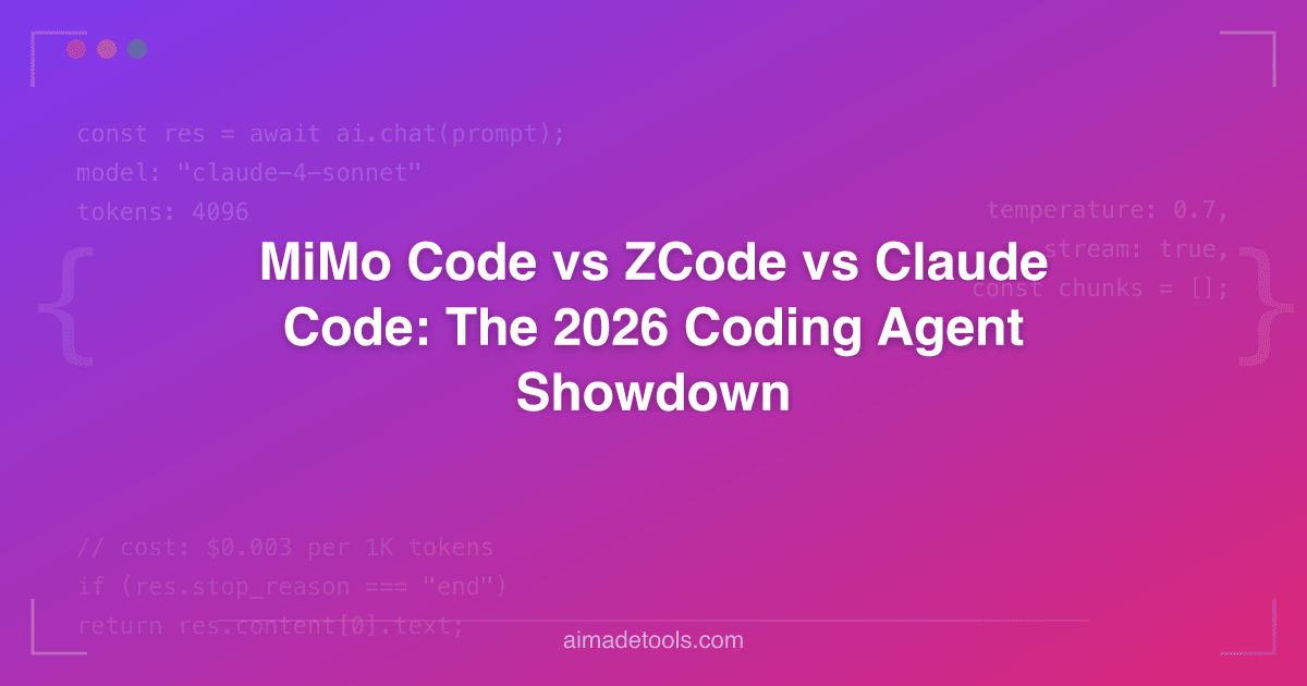 MiMo Code vs ZCode vs Claude Code: The 2026 Coding Agent Showdown