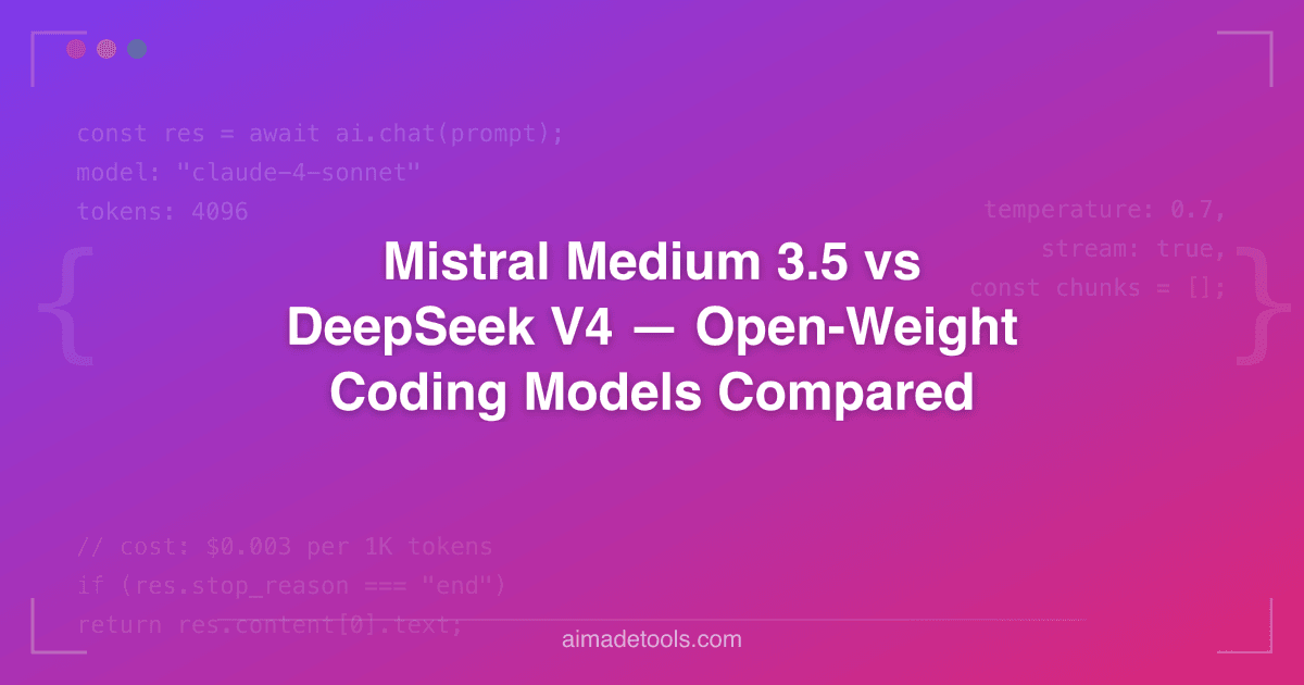 Mistral Medium 3.5 vs DeepSeek V4 — Open-Weight Coding Models Compared ...