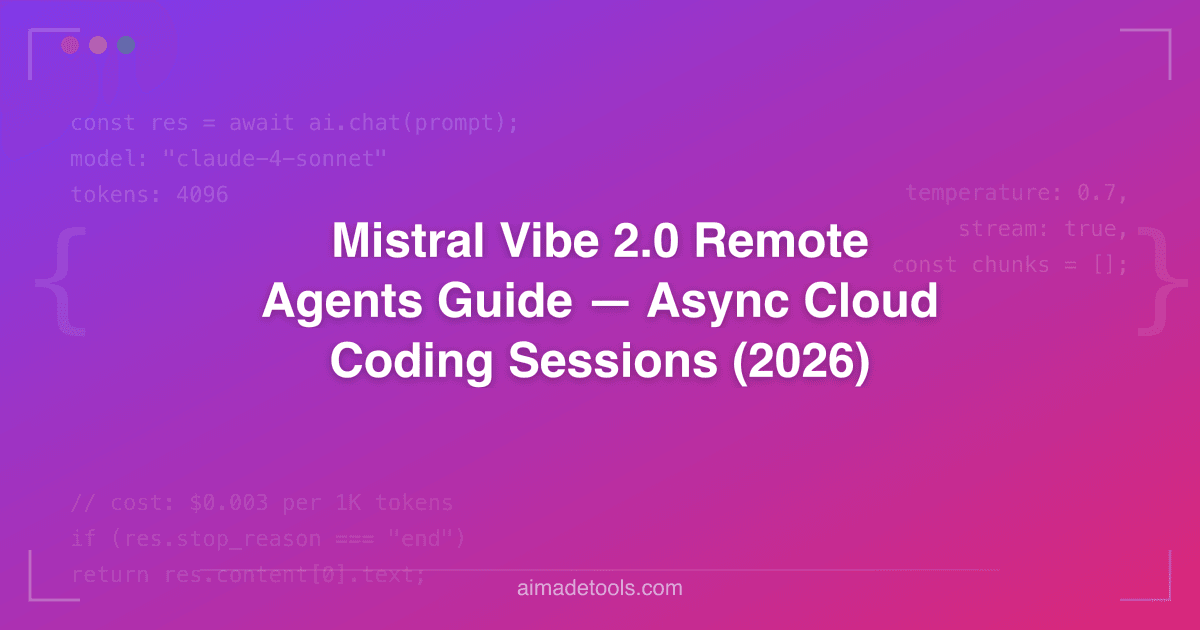 Mistral Vibe 2.0 Remote Agents Guide — Async Cloud Coding Sessions (2026)