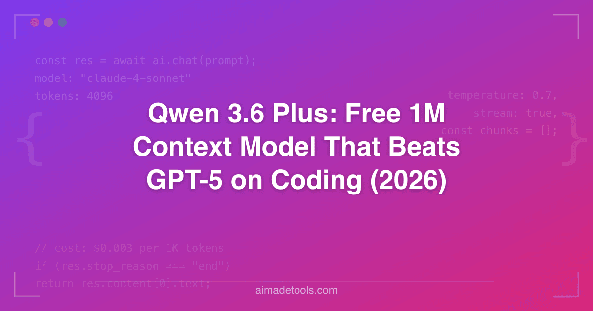 Qwen 3.6 Plus: Free 1M Context Model That Beats GPT-5 on Coding (2026)